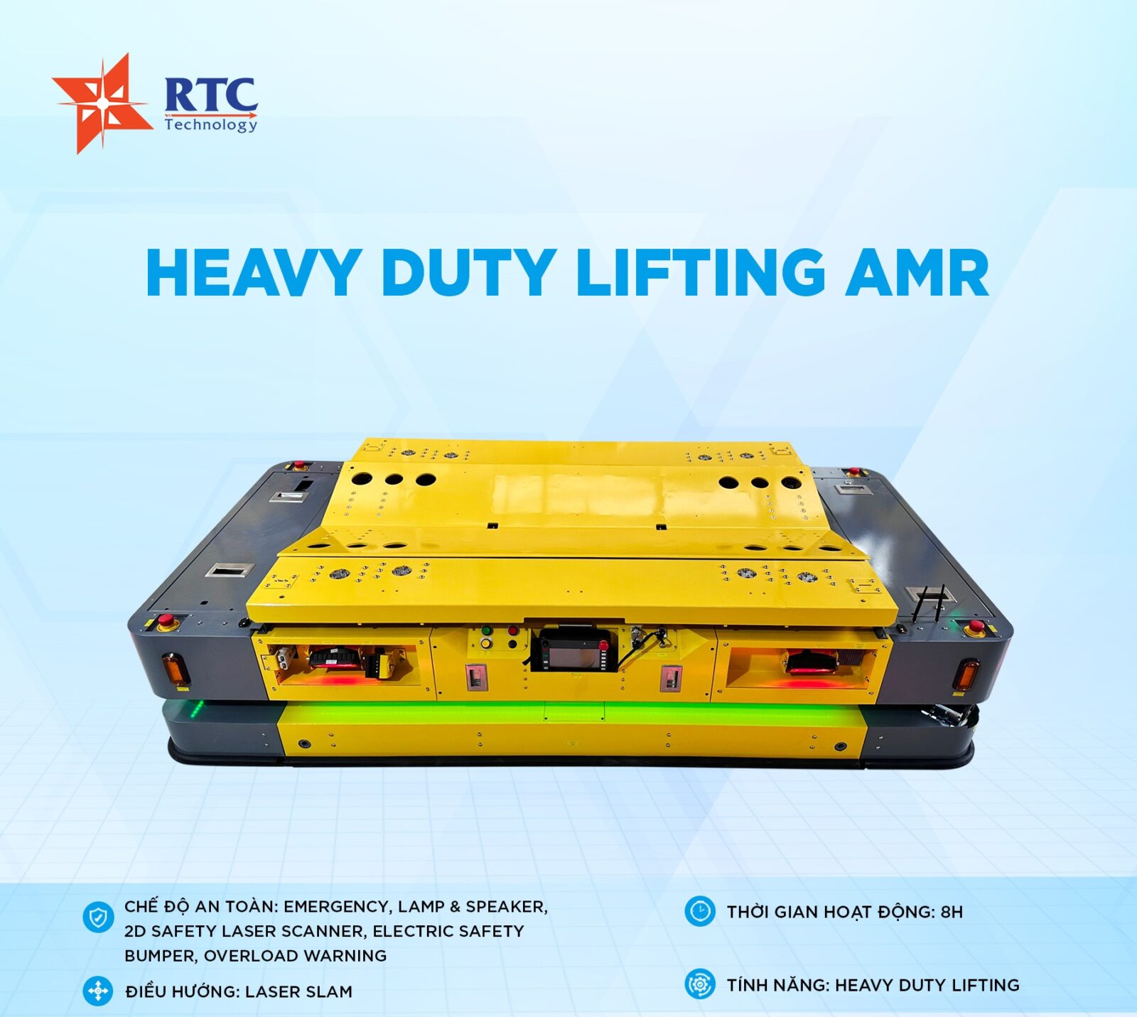 Heavy Duty Lifting AMR - Robot tự hành tải trọng lớn cho công nghiệp nặng