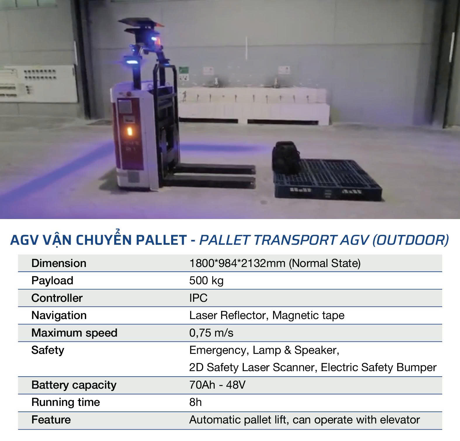 Pallet Transport AGV (Outdoor) - Giải pháp vận chuyển pallet tự động ...